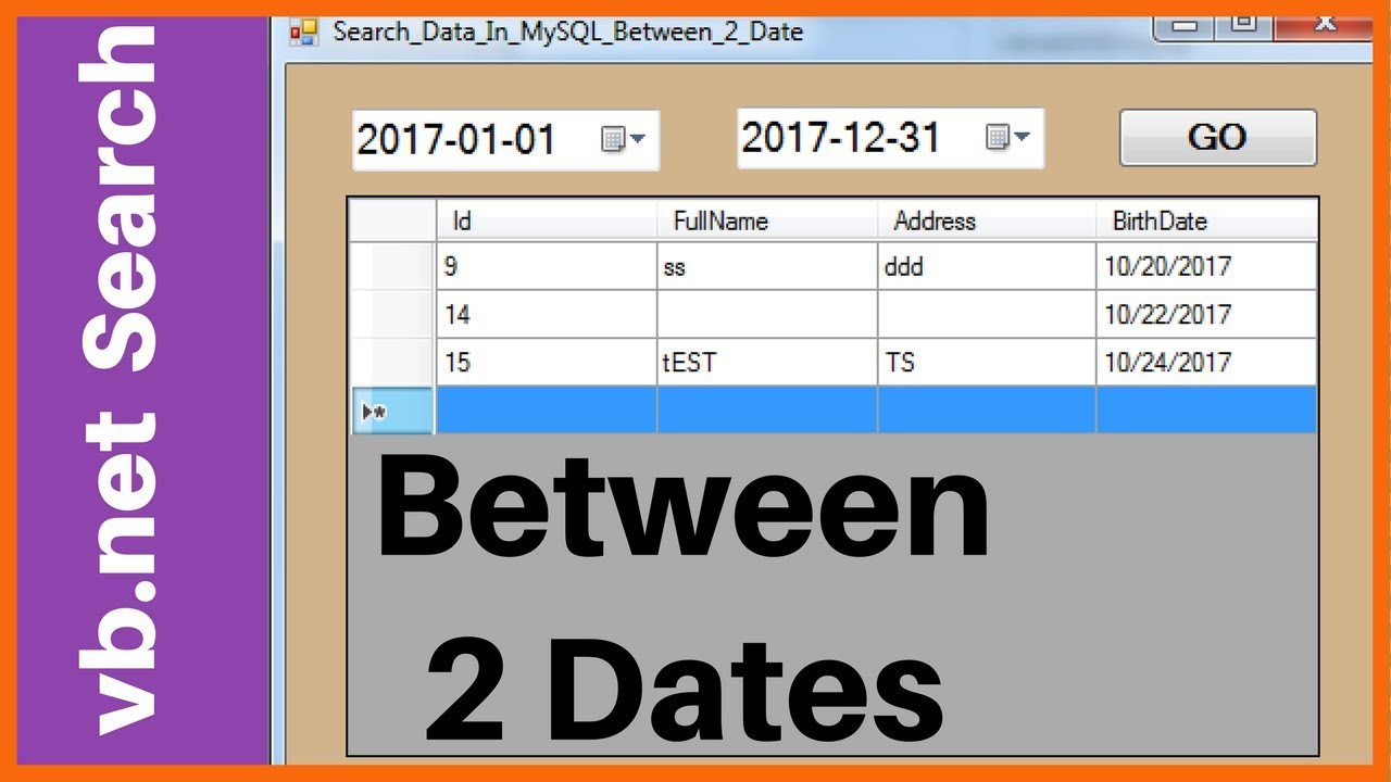 MySQL Select Data From Database Between Two Dates Webphplearn